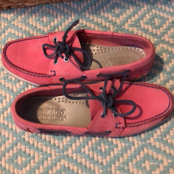 Sebago | Shoes | Sebago Docksides Pink Suedeblue Laces Shies | Poshmark